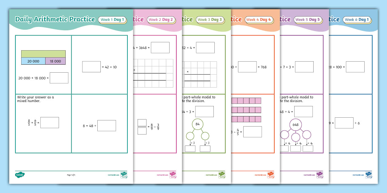 👉 Year 5 Autumn 2 Daily Arithmetic Practice Pack - Twinkl