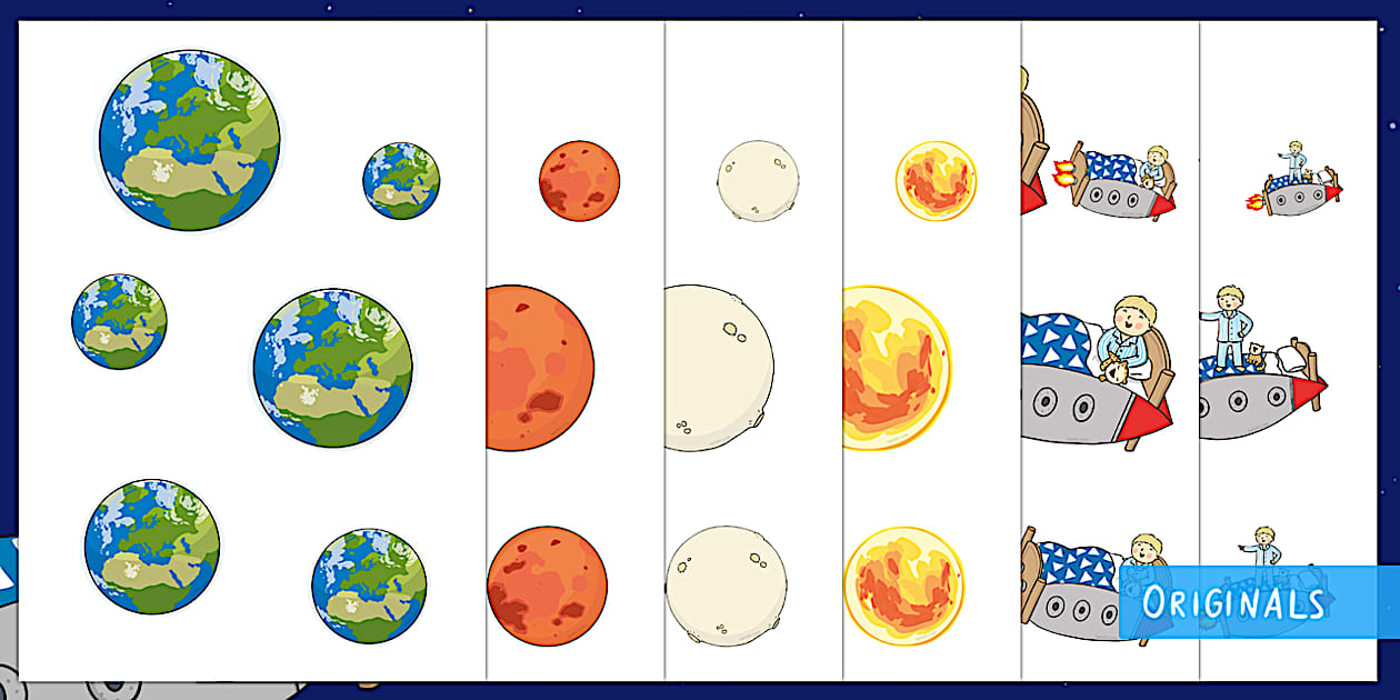 Back to Earth with a Bump Size Ordering - Twinkl