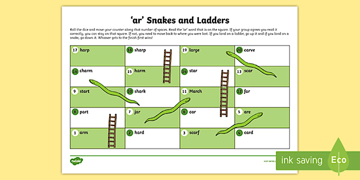 AR Sound Snakes and Ladders Activity (teacher made) - Twinkl