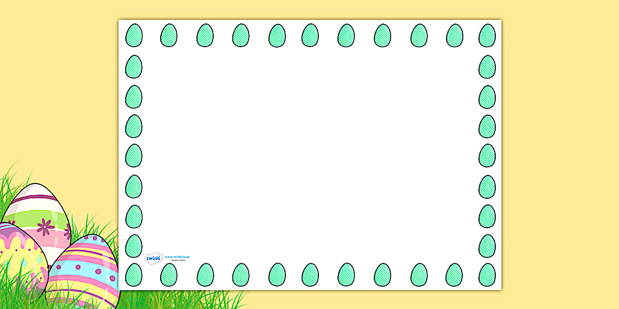 Spotty Easter Egg Landscape Page Borders- Landscape Page Borders