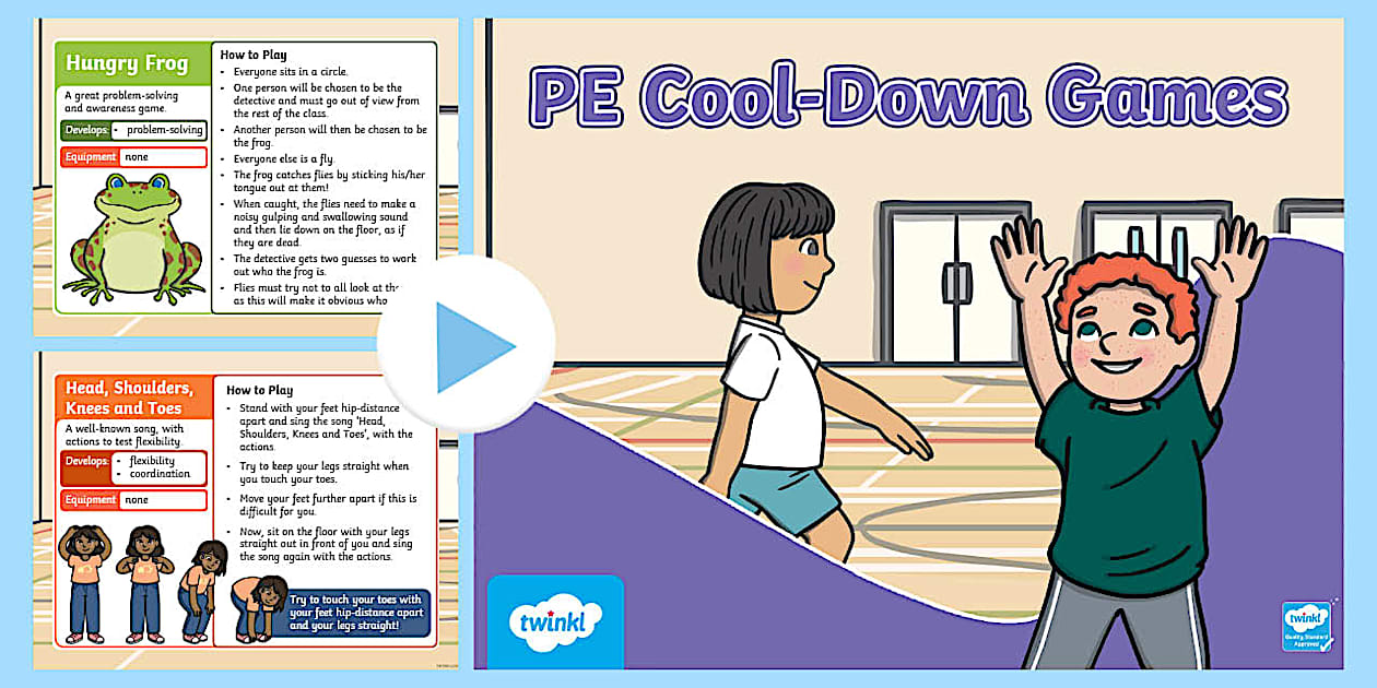 KS1 PE Cool-Down Games PowerPoint (teacher made) - Twinkl