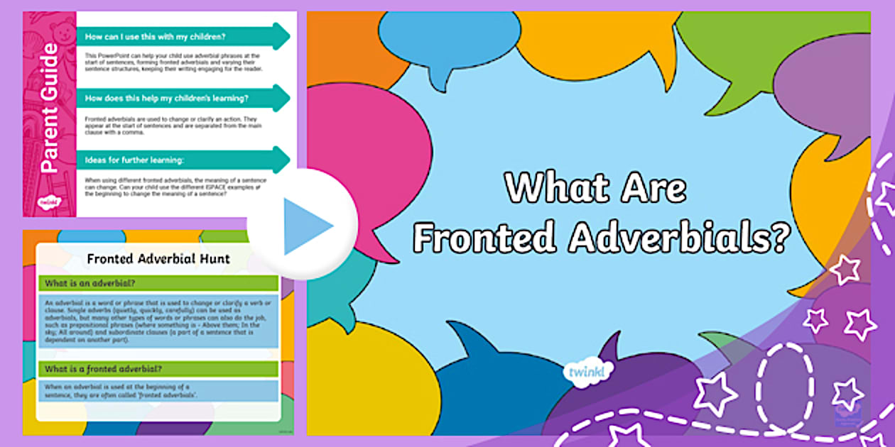 Fronted Adverbials (Ages 8 - 10) - Twinkl