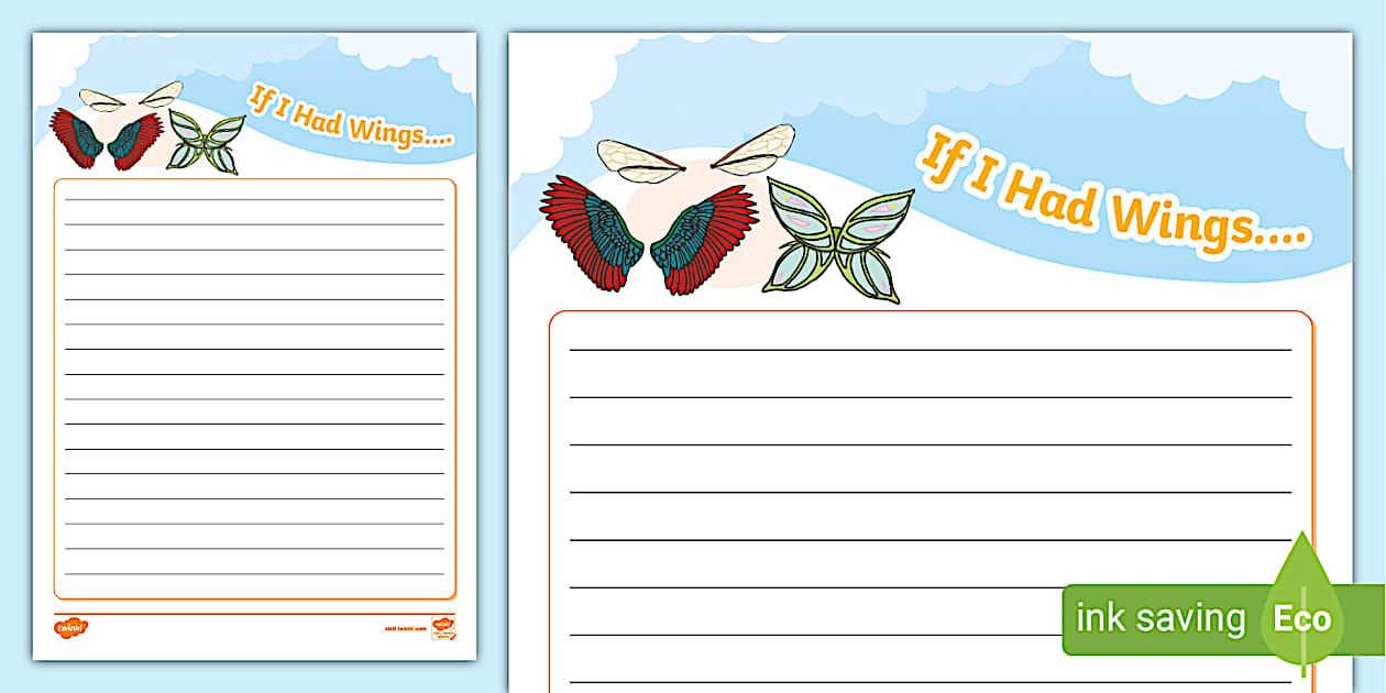 If I Had Wings... Writing Activity (teacher made) - Twinkl