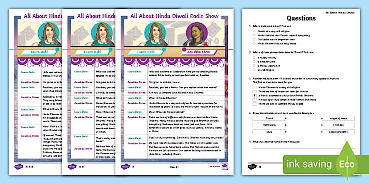 Diwali Reading Activities - Differentiated Primary Resources