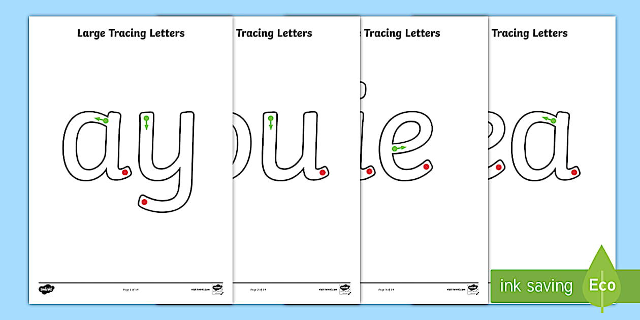 Large Phase 5 Tracing Letters (teacher made) - Twinkl