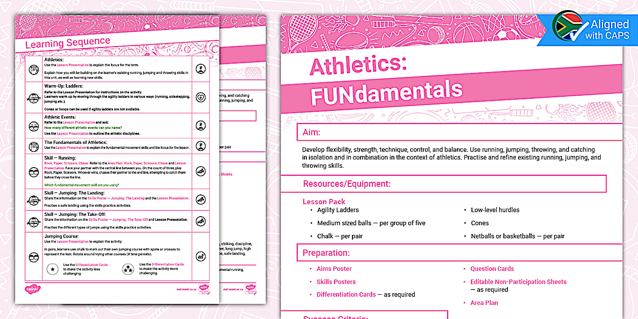 Grade 5 Term 4 Physical Education Athletics Lesson Plan