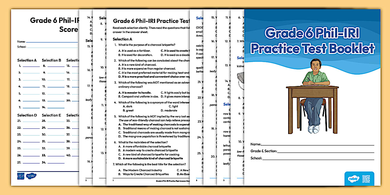 Grade 6 Phil-IRI Practice Test Booklet | Grade 6 | Twinkl