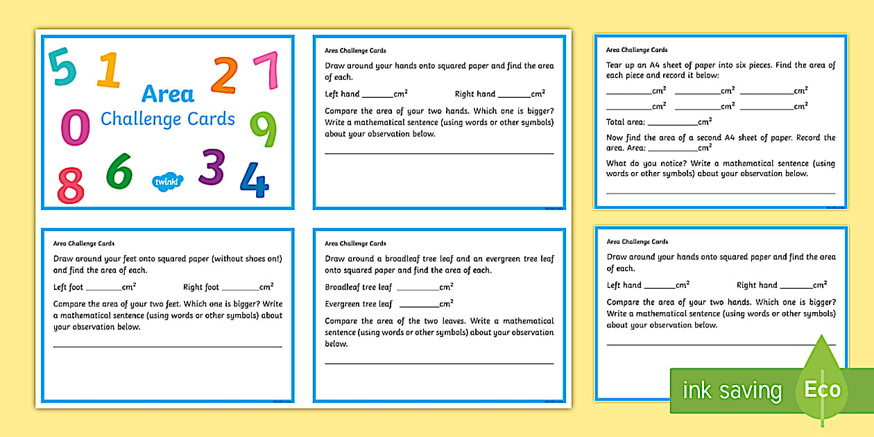Area Challenge Cards (teacher made) - Twinkl