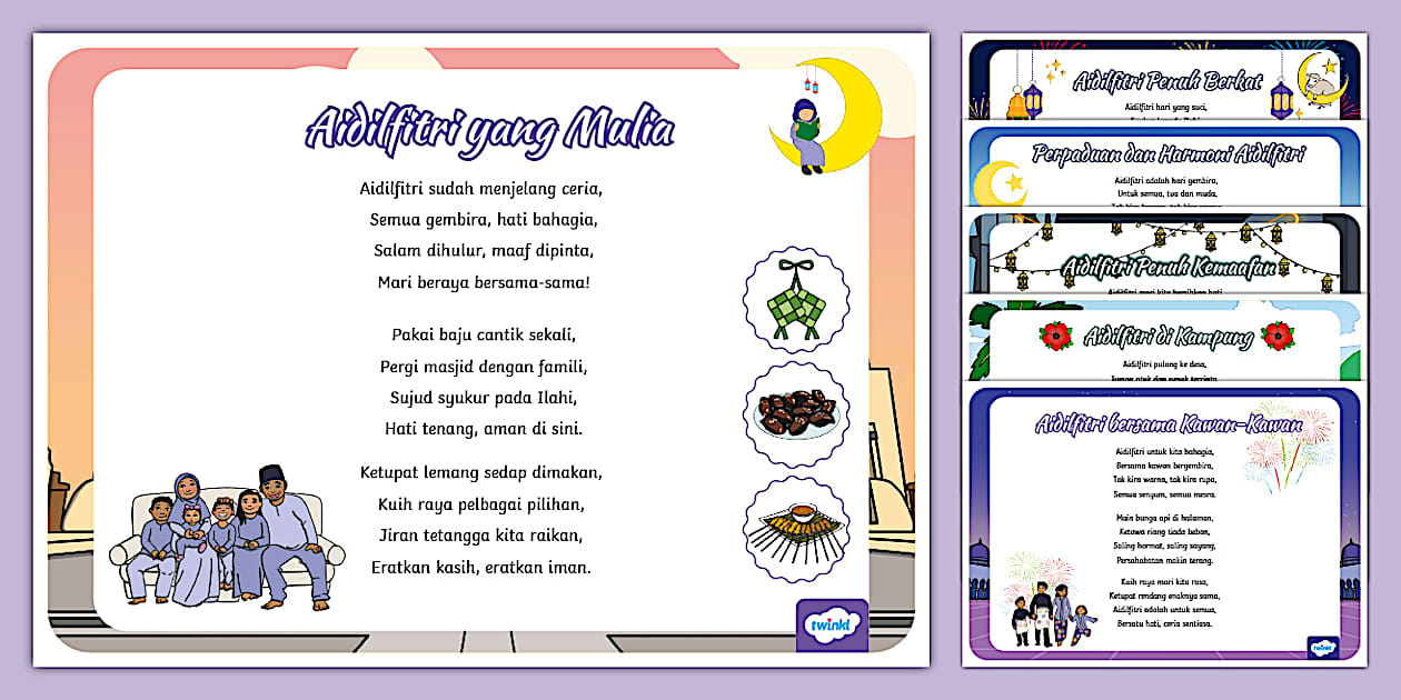 Pantun Hari Raya Aidilfitri (teacher made) - Twinkl