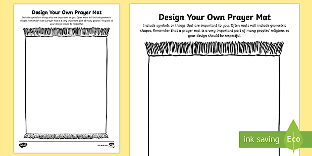 Editable Religious Symbols and Beliefs Design a Prayer Mat Activity