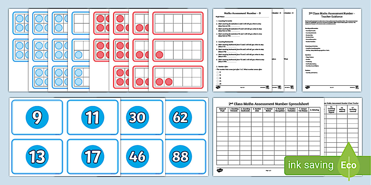 2nd Class Maths Assessment Numbers (Teacher-Made) - Twinkl