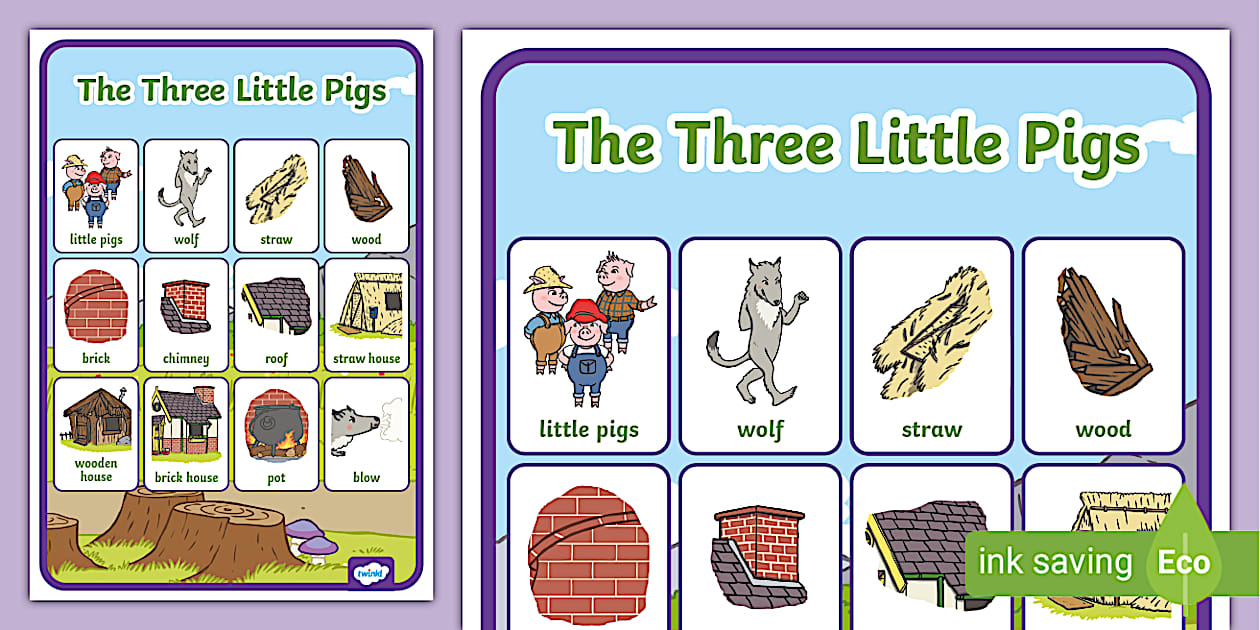 The Three Little Pigs Vocabulary Poster
