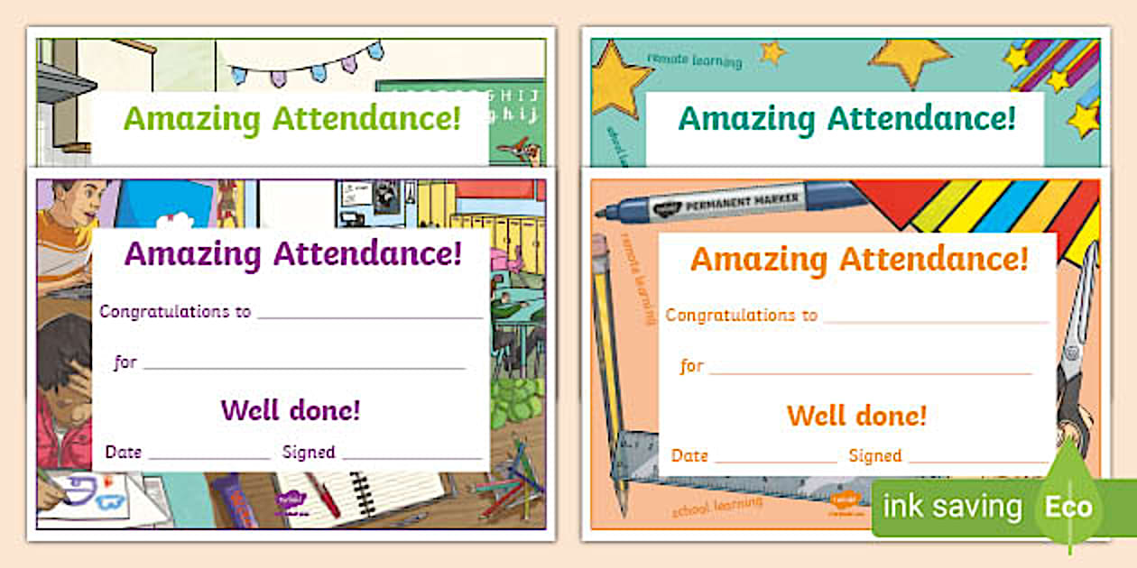 Editable Attendance Certificate Pack (teacher made) - Twinkl