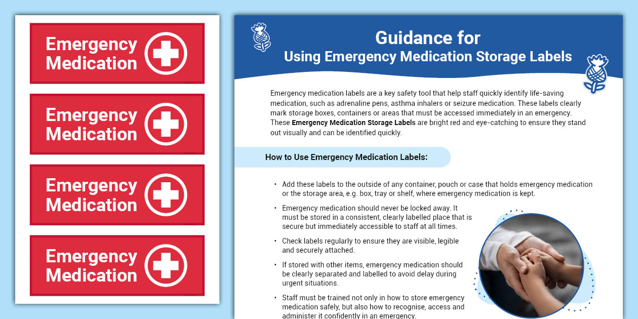 Emergency Medication Storage Labels (teacher made) - Twinkl