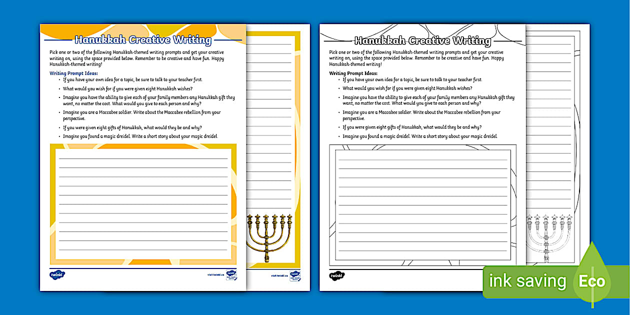 Hanukkah Creative Writing Activity - Grades 4-6 - Twinkl
