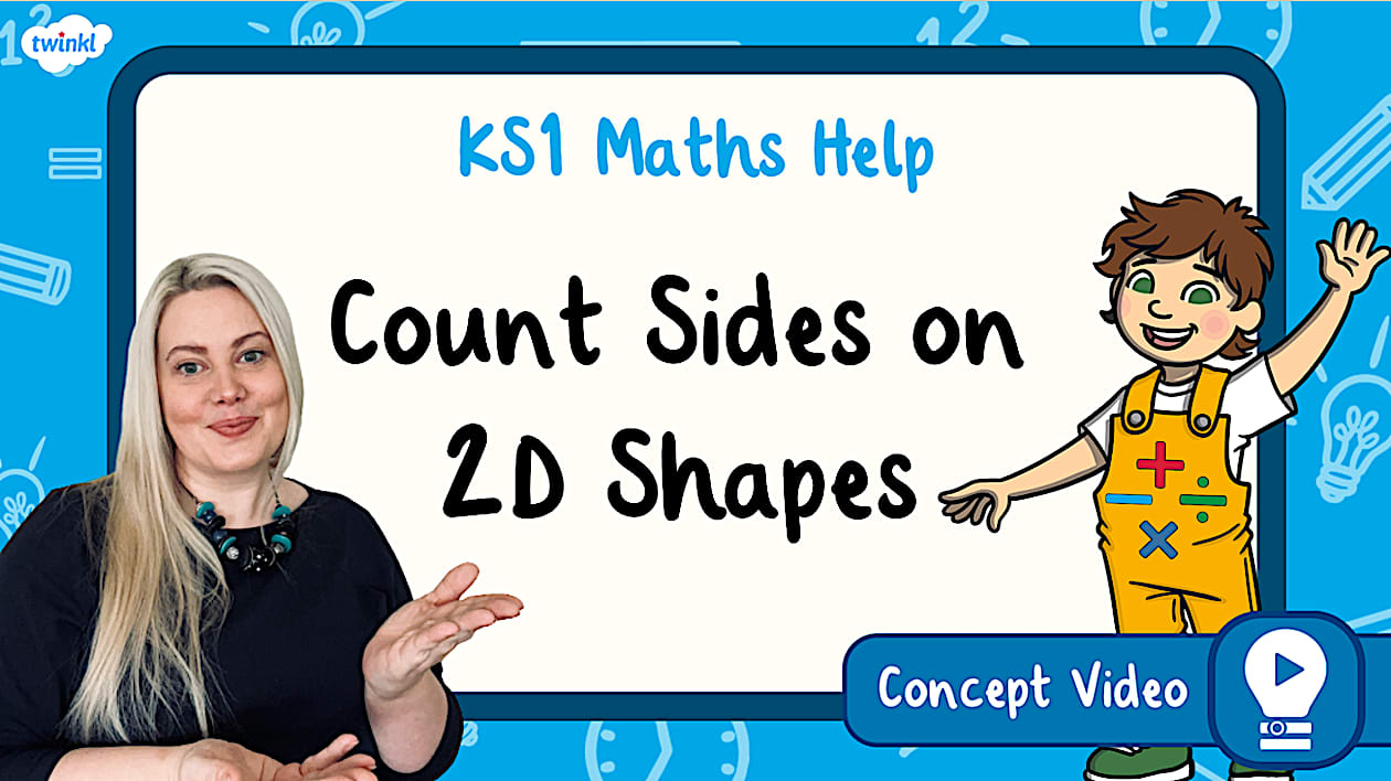 👉 Count Sides on 2D Shapes | KS1 Maths Concept Video