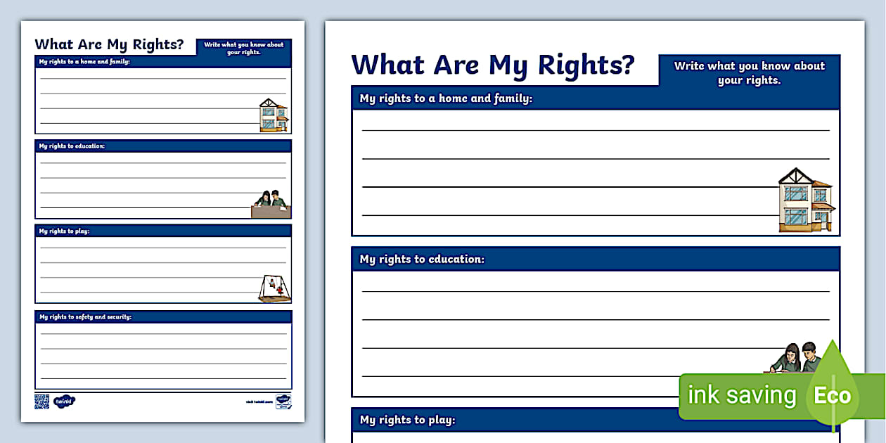 My Rights Worksheet (teacher made) - Twinkl