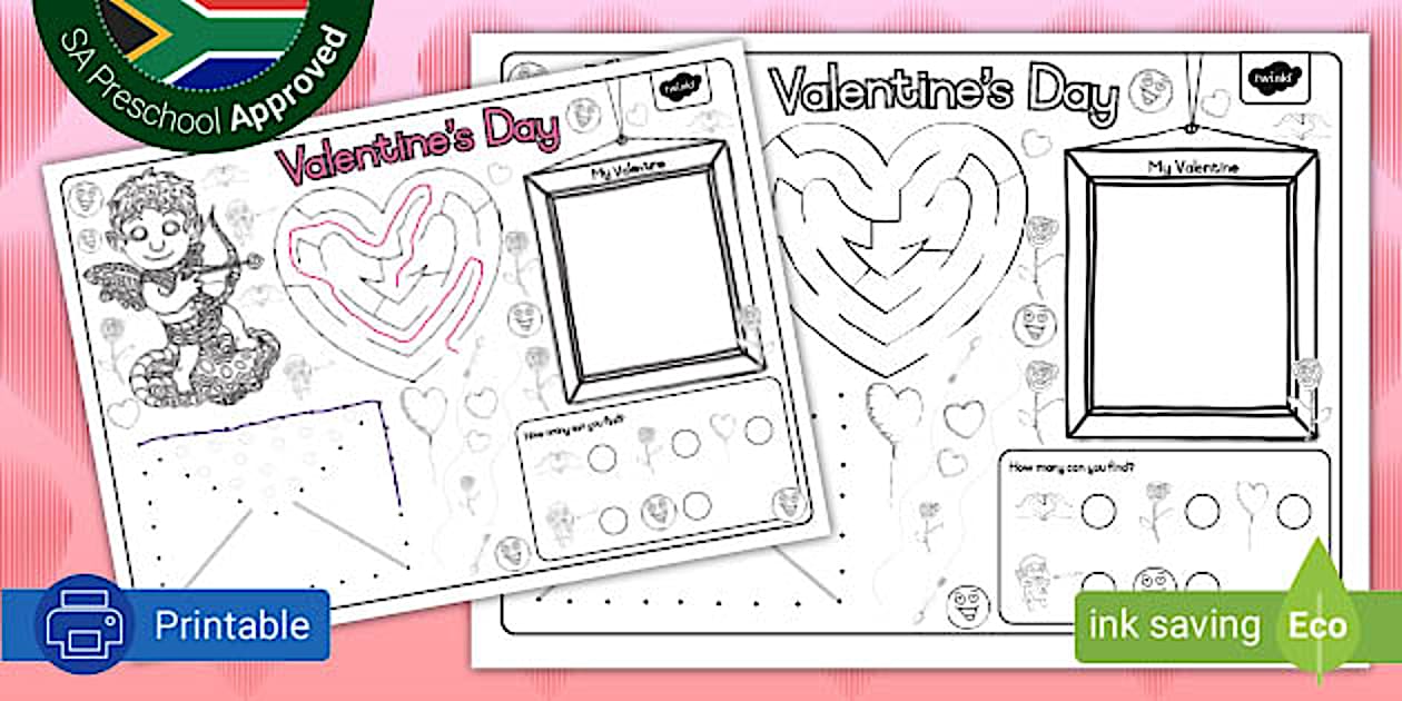 Valentine's Day Activity Mat for Preschool (Teacher-Made)