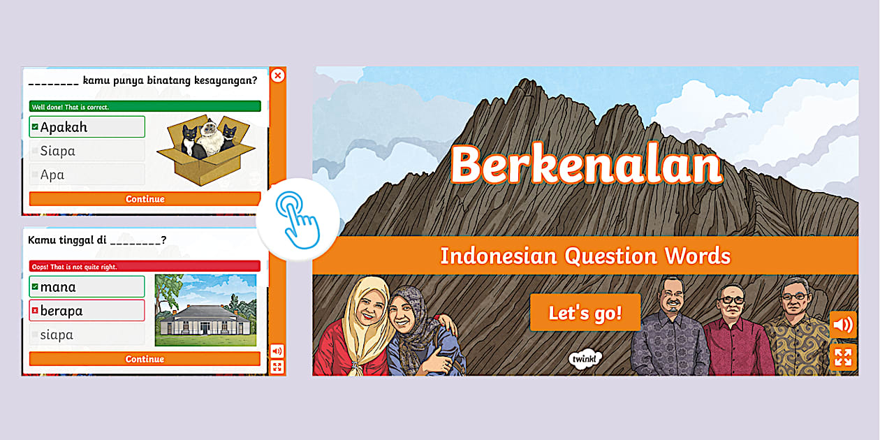 Question Words Interactive Quiz Indonesian - Twinkl