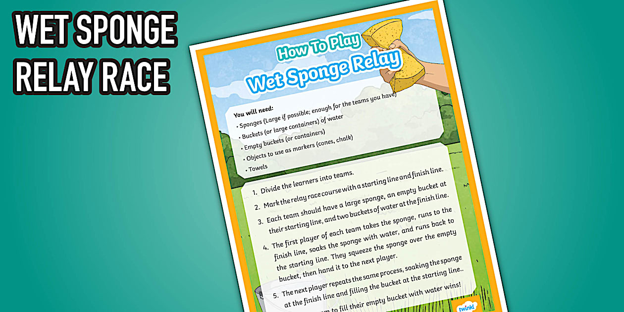 Wet Sponge Relay Race Activity Sheet