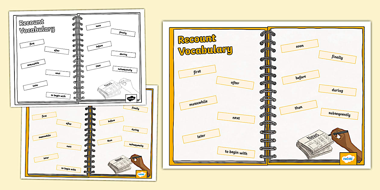Recount Vocabulary Word Mat (teacher made) - Twinkl