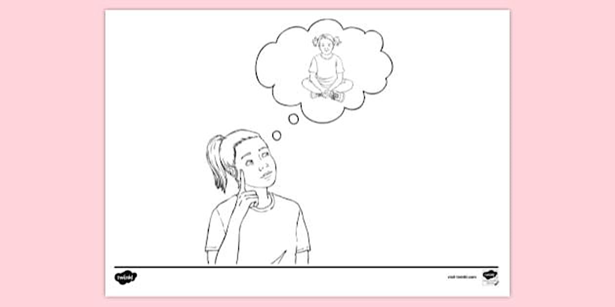 Thinking Of You Colouring Page (teacher made) - Twinkl