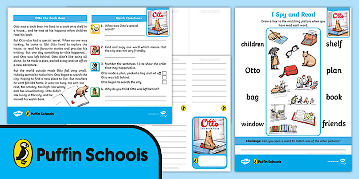 FREE! - Daily Reading: Otto The Book Bear Activity Pack Ages 5-7