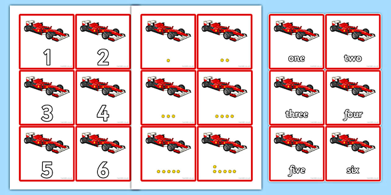 Racing Car Sorting Cards (teacher made) - Twinkl