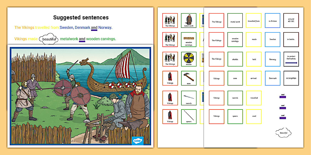 Colourful Semantics Vikings Picture Scene (teacher made)