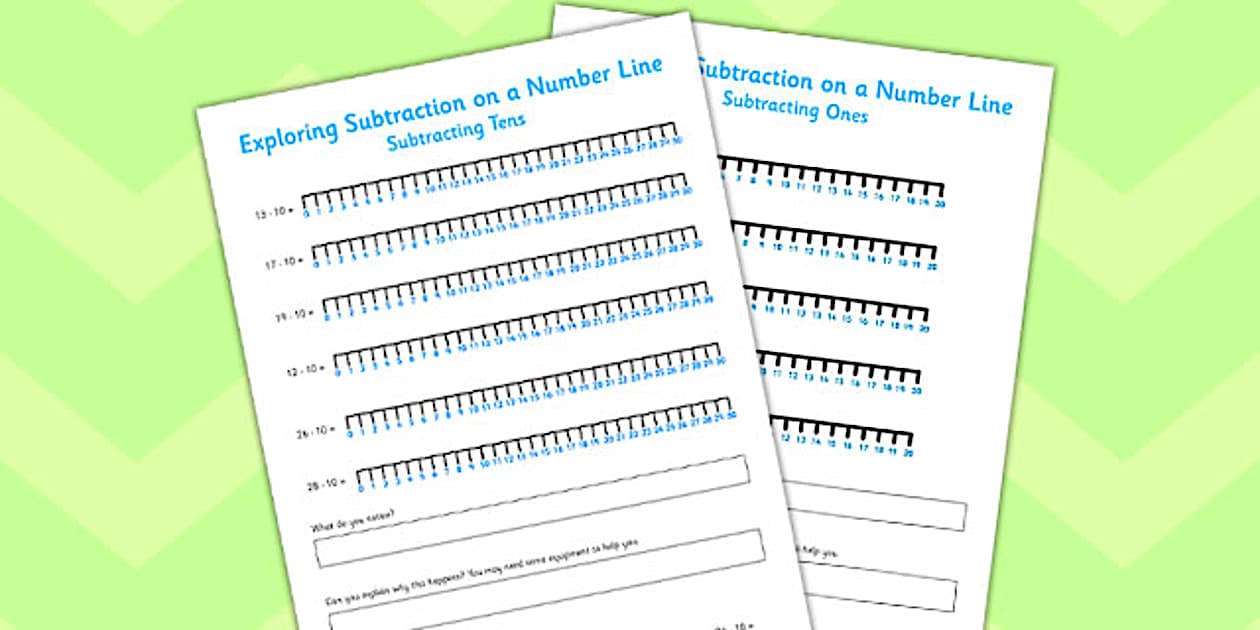 Editable Exploring Subtraction on a Number Line - Twinkl
