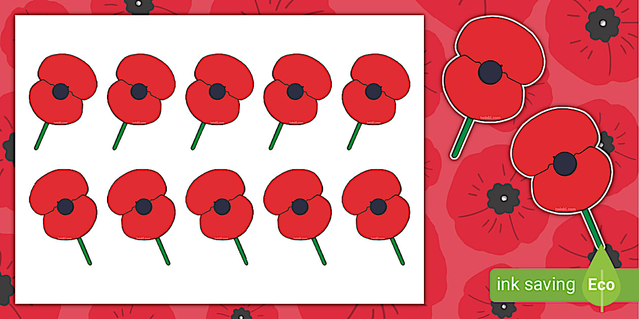 Remembrance Day Poppy Templates to Cut Out (teacher made)