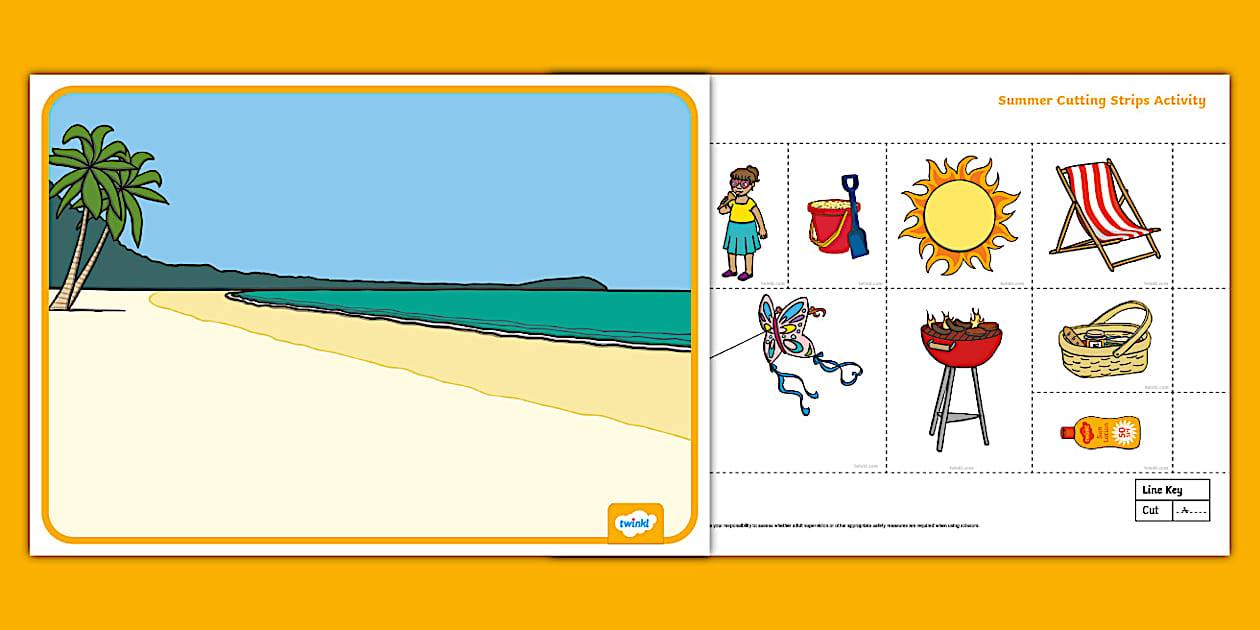 Summer Scene and Cutting Activity Pack - Twinkl