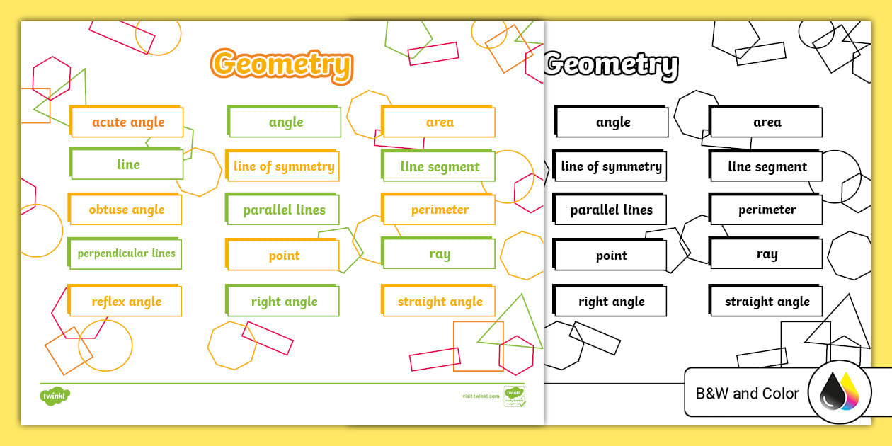 Fourth Grade Geometry Vocabulary Mat (teacher made) - Twinkl
