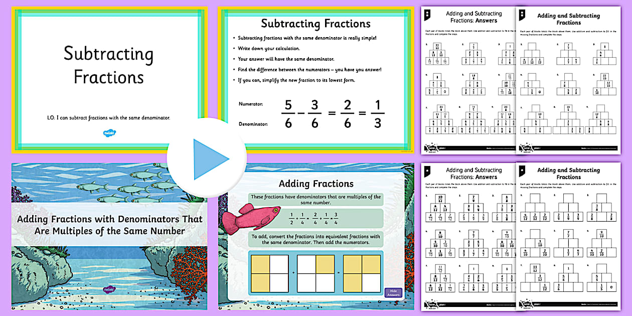 Adding and Subtracting Fractions - Twinkl