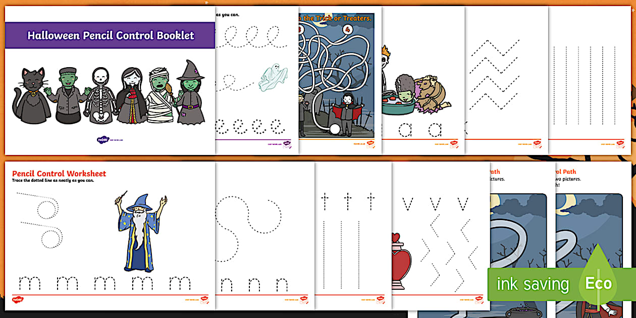 Halloween Pencil Control Activity Booklet - Twinkl