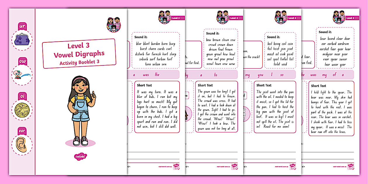 Level 3 Vowel Digraphs Booklet 3 (teacher made) - Twinkl