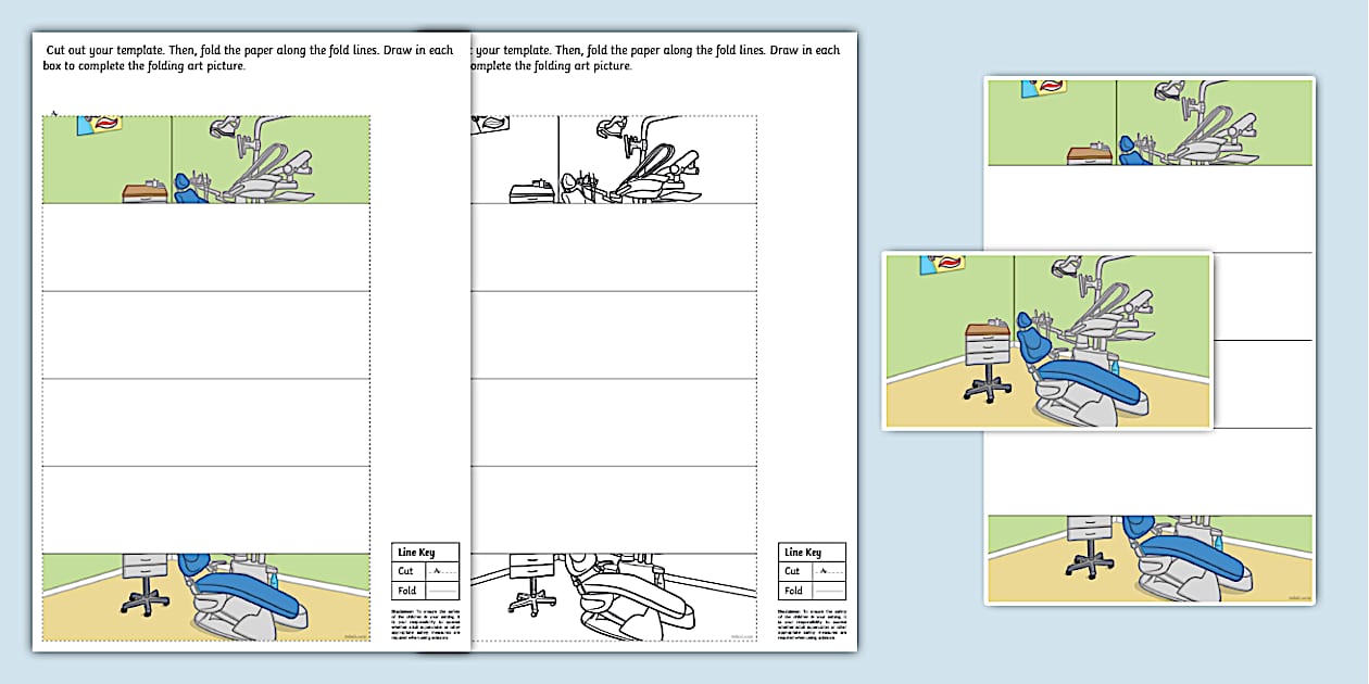 Dentist Folding Art Template (Teacher-Made) - Twinkl