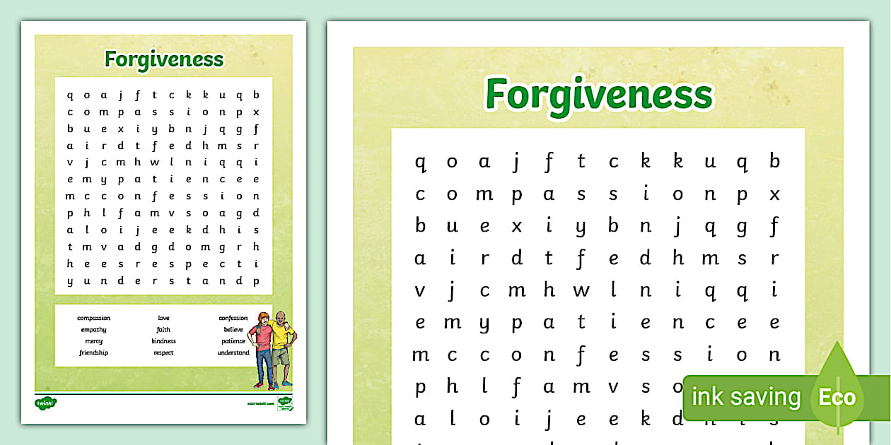Forgiveness Word Search (teacher made) - Twinkl