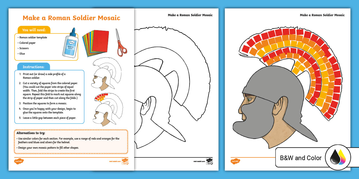 Make a Roman Soldier Mosaic Craft (profesor hizo) - Twinkl