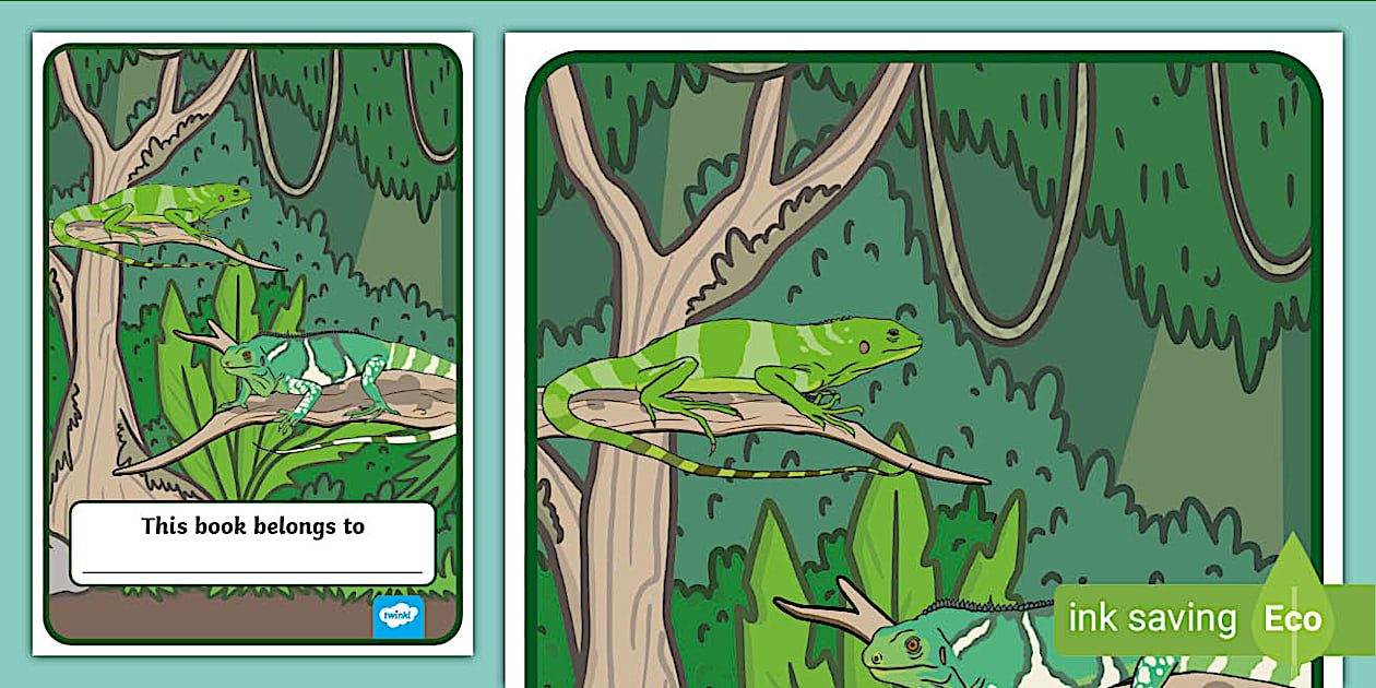 Vibrant Iguana-Themed Book Cover | Twinkl | KS1 - Twinkl