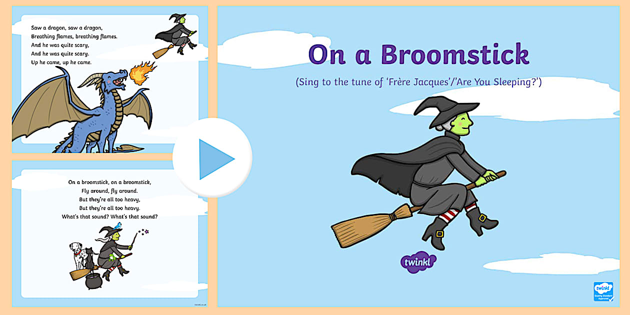 On a Broomstick Song PowerPoint (teacher made) - Twinkl
