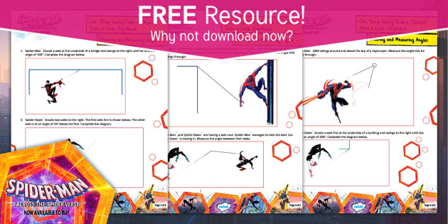 FREE Spider-Man™: Drawing and Measuring Angles Activity