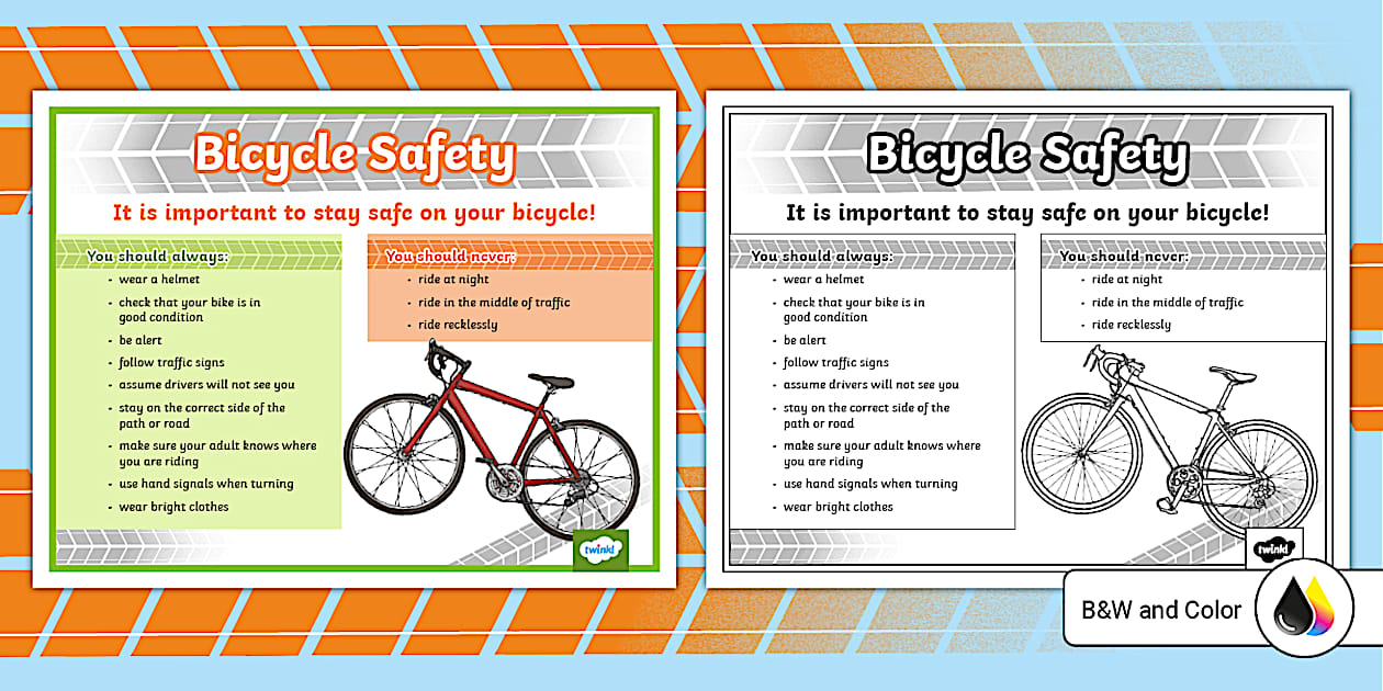 Bicycle Safety Poster (teacher made) - Twinkl