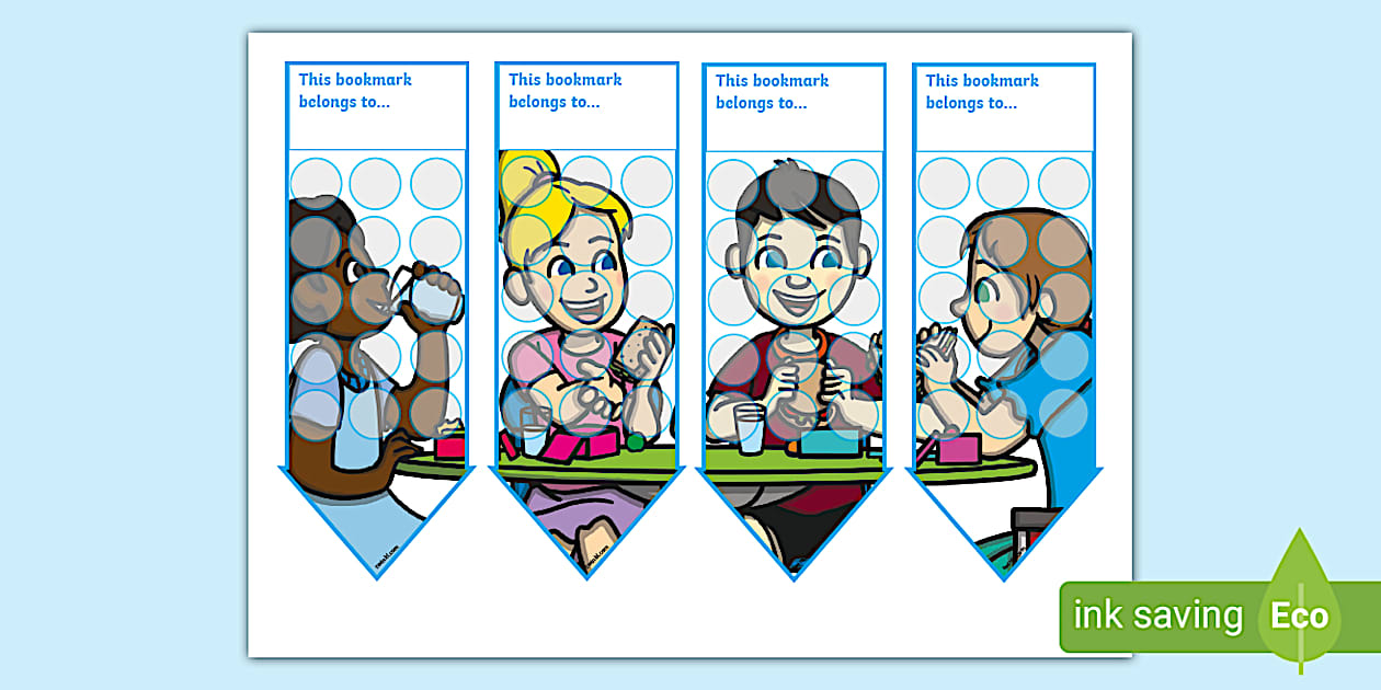 Lunchtime Themed Sticker Bookmarks 15mm - Twinkl