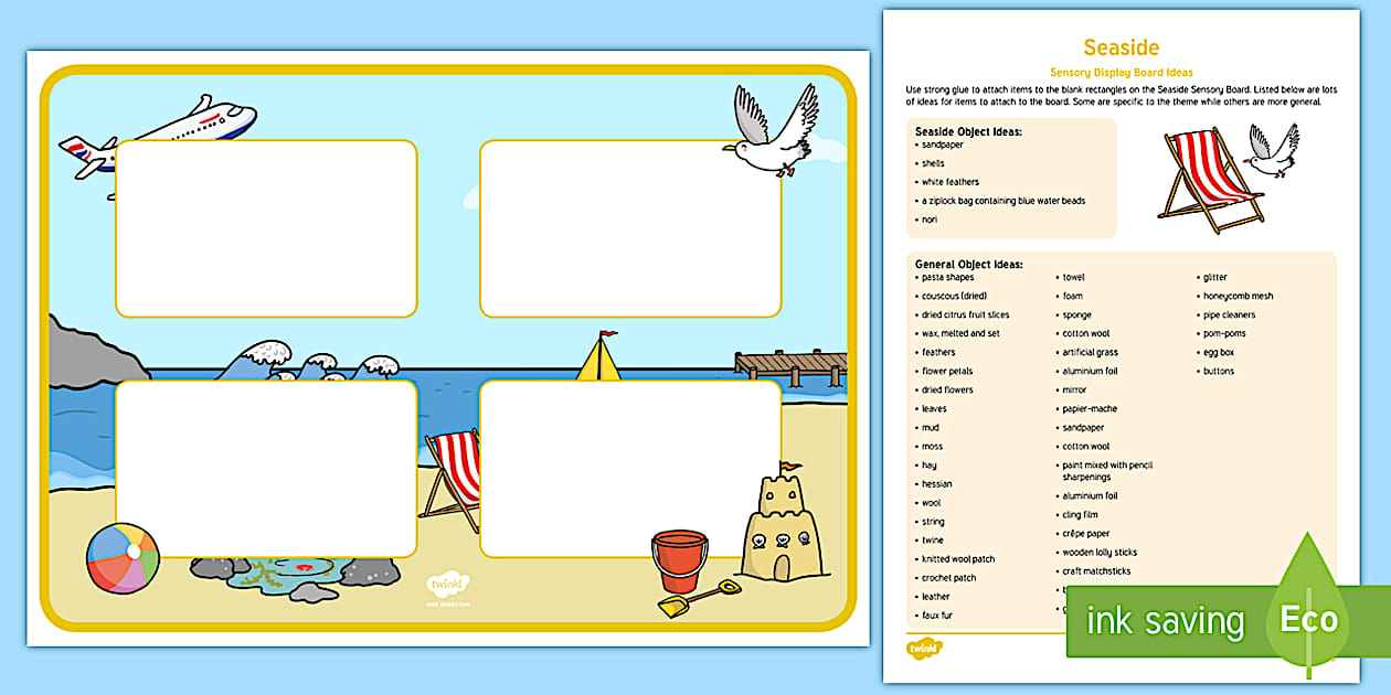 Seaside Sensory Board (teacher made) - Twinkl
