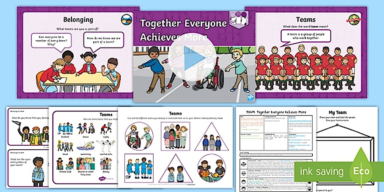 PSHE and Citizenship KS1 TEAM Lesson 1: Together Everyone Achieves More ...