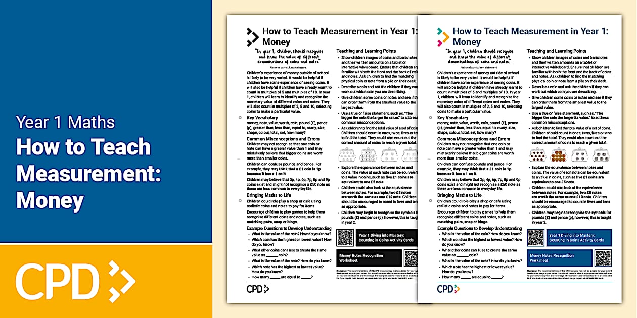 How to Teach Measurement in Year 1: Money (teacher made)