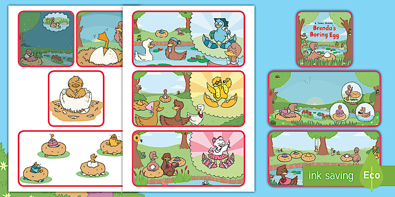 Brenda's Boring Egg Story Sequencing Cards - Twinkl