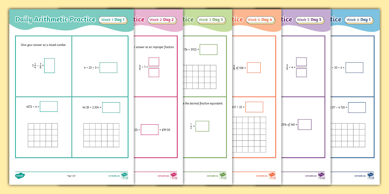 👉 Year 6 Summer 2 Daily Arithmetic Practice Pack - Twinkl
