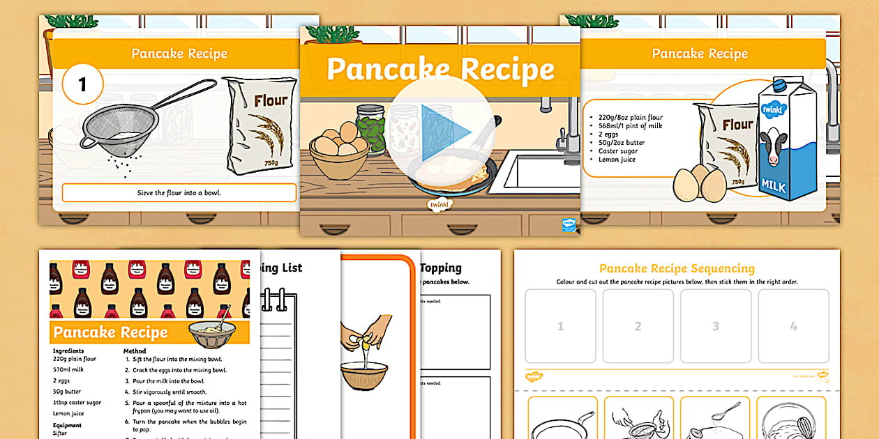 All About Pancakes Recipe Pack (teacher made) - Twinkl